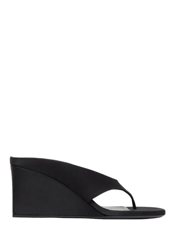 Alaïa Wedge Thong Heeled Sandals - Black