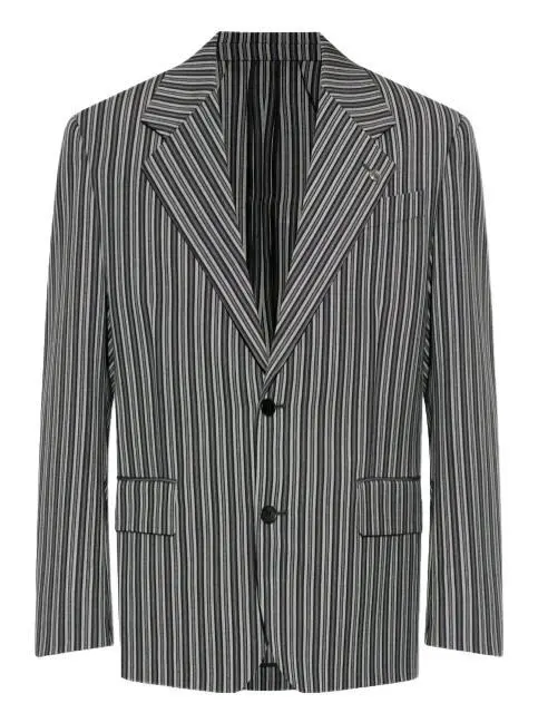 Versace Striped Pattern Tailored Blazer - Black