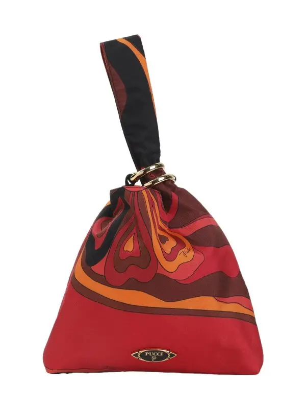 Emilio Pucci Printed Silk Twill Wristlet Bag - Red