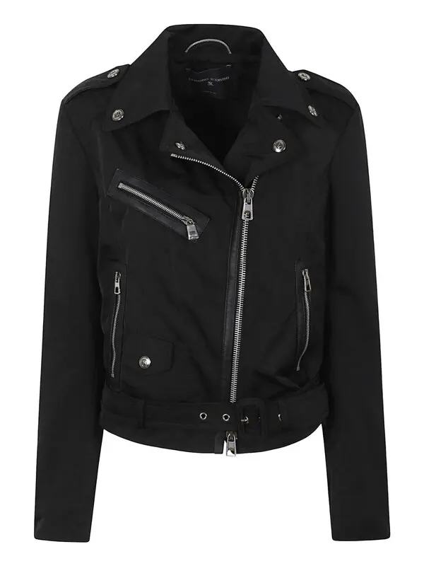 Ermanno Scervino Belted Biker Jacket - Black