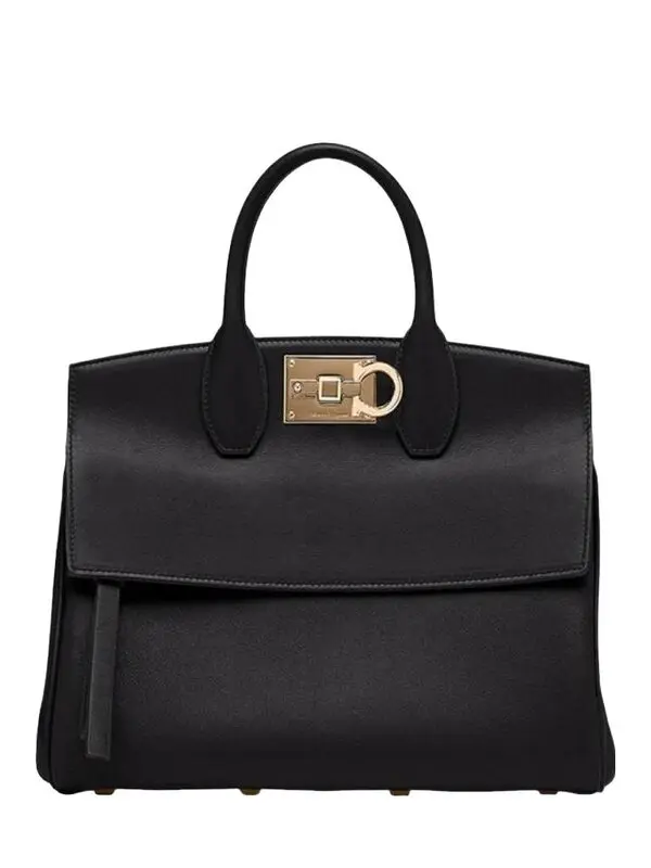 FERRAGAMO Gancini Lock Tote Bag - Black