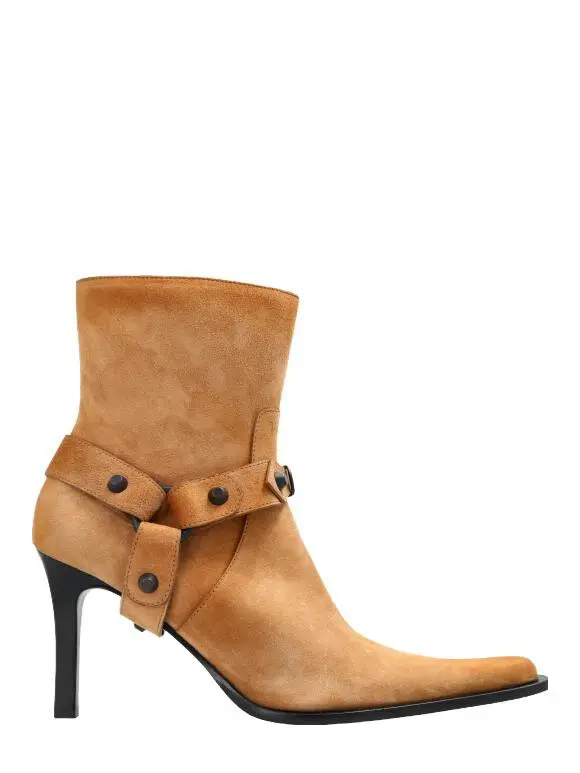 Balenciaga Heeled Pointed Toe Ankle Boots - Brown
