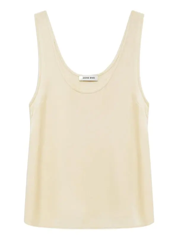 ANINE BING Lea Silk Tank - Cream