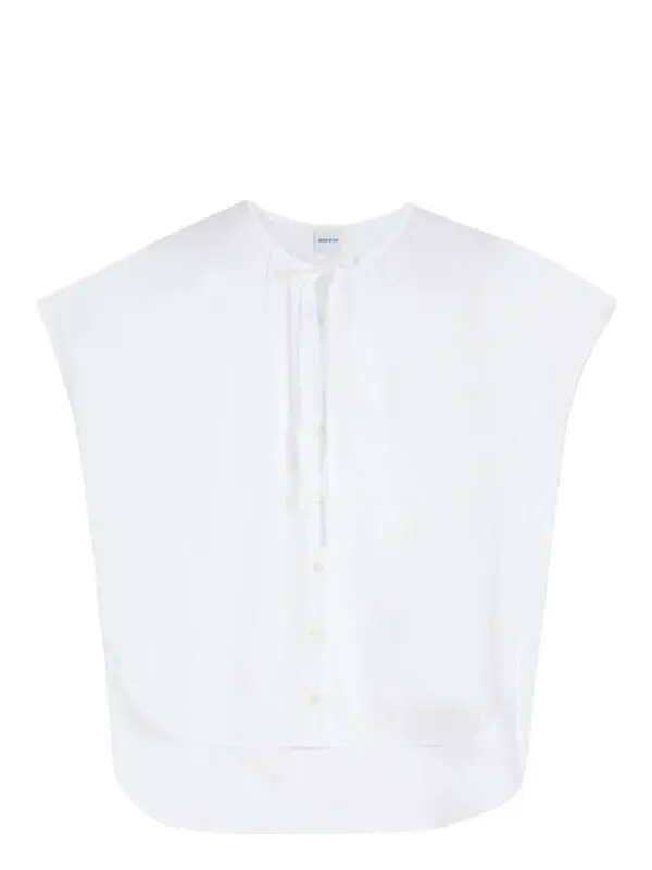 Aspesi Cotton Tie Neck Shirt - White