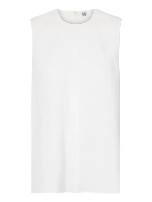 TOTEME Round Neck Sleeveless Knit Vest - White