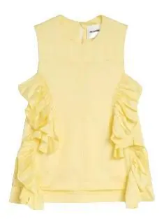 JIL SANDER Sleeveless Ruffled Top - Light Yellow