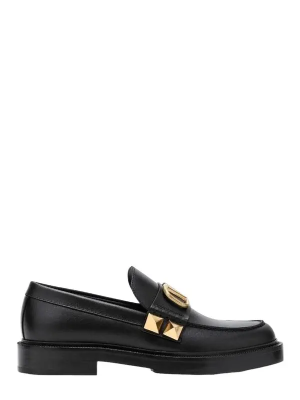 Valentino Garavani Vlogo Plaque Slip-on Loafers - Black