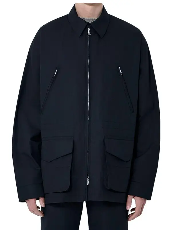 RIER Zipper Jacket With Classic Collar And Full Zip Closure - Black