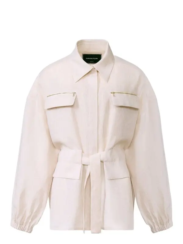 Fabiana Filippi Long-sleeve Jacket With Tie Detail - Pink