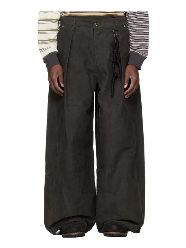 SONG FOR THE MUTE Wide-leg Pleated Pants - Black