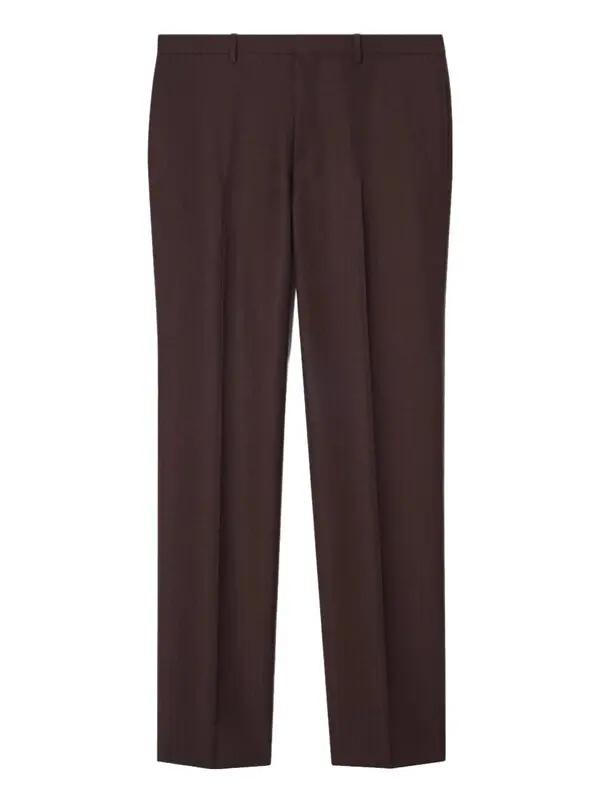Burberry Shipley Tailored Wool Mohair Trousers - Brown Logs