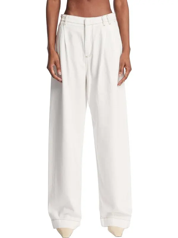 DARKPARK Straight-leg Trousers With Contrast Stitching - White