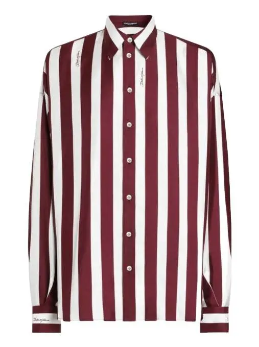 Dolce & Gabbana Dolce Gabbana Striped Twill Shirt - Red