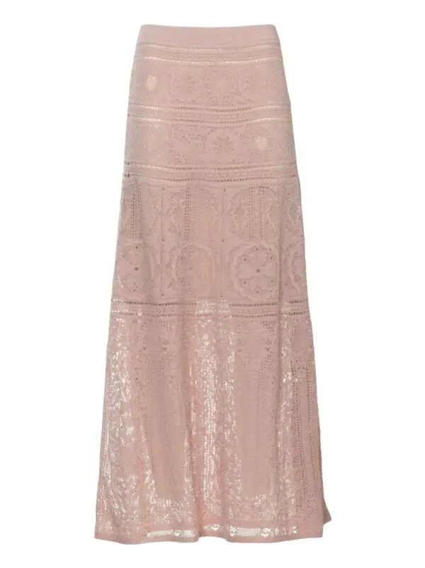 D.exterior Lace Maxi Skirt - Nude