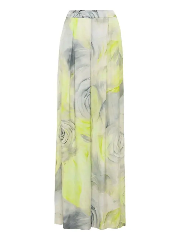 BLUGIRL Printed Wide Leg Pants - Green