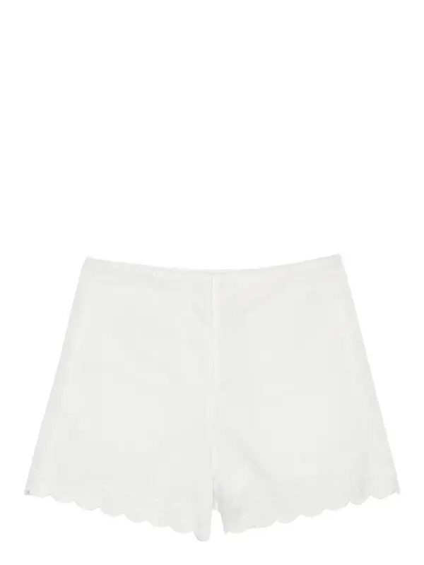 LOW CLASSIC Scalloped Embroidered Shorts - White