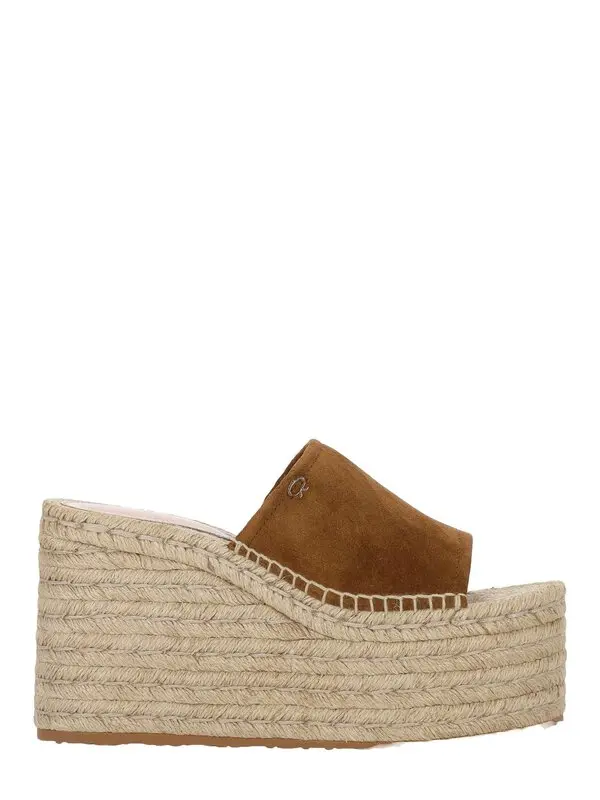 GIANVITO ROSSI Platform Espadrille Heeled Sandals - Nude