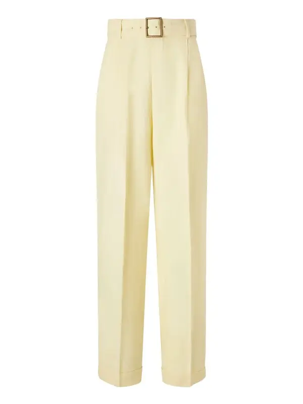 Polo Ralph Lauren Belted Linen Wide-leg Trousers - Nude