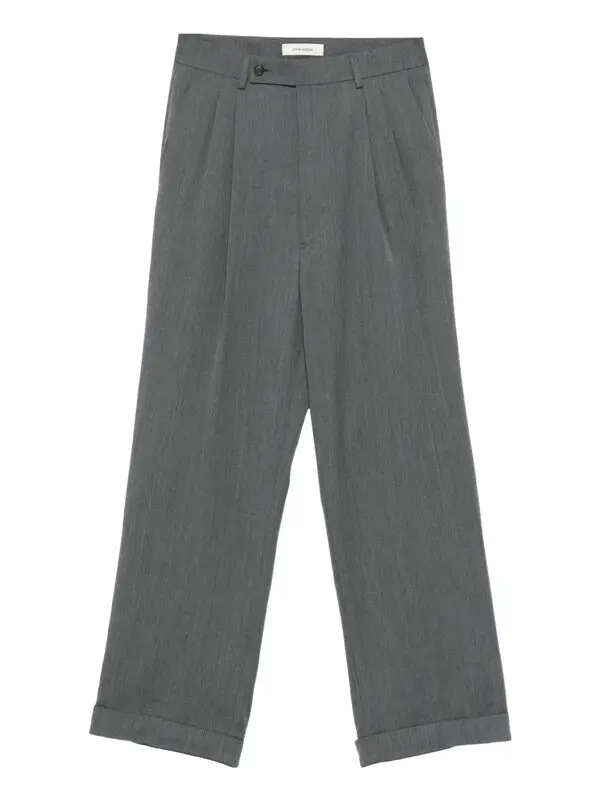 ENTIRE STUDIOS Wool Trousers With Pleats And Rolled Hem - Gray