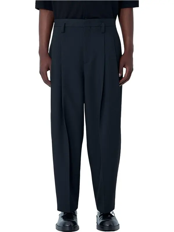 JIL SANDER Pleated Tailored Wide-leg Trousers - Black
