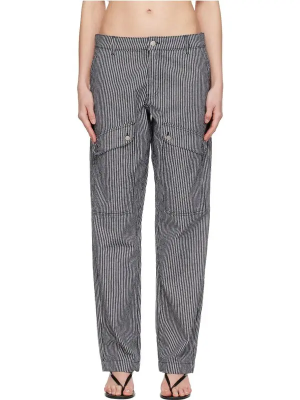 Gimaguas Striped Twill Trousers - Gray