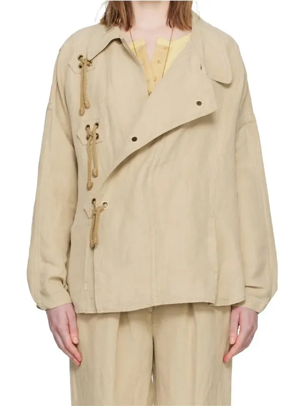 Isabel Marant Étoile Sanae Asymmetrical Tie Jacket - Beige