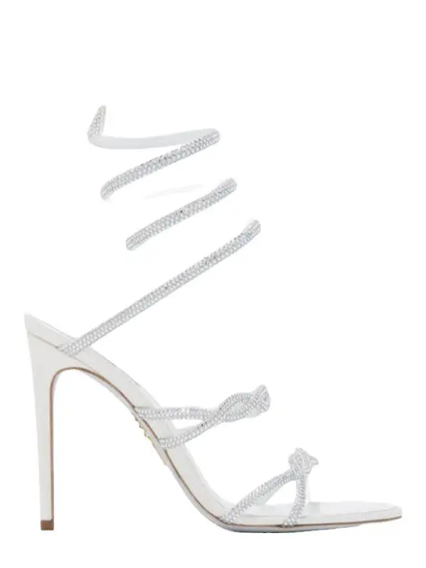Rene Caovilla Embellished Stiletto Sandals - Ivory