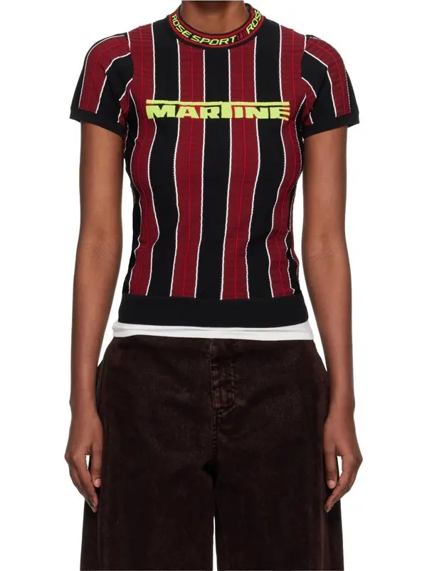 Martine Rose Striped Logo T-shirt - Black