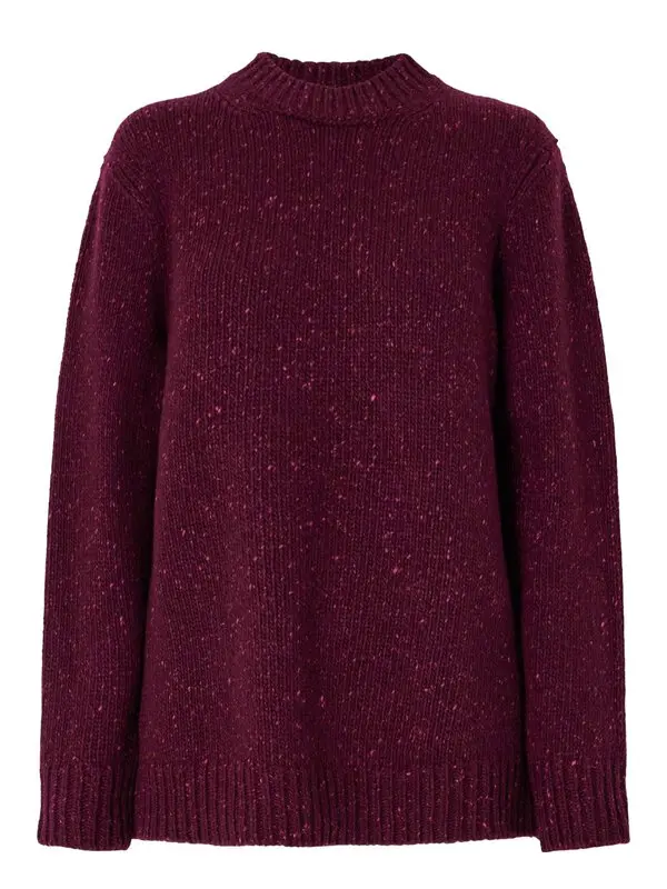 Gabriela Hearst Long-sleeved Textured Knit Sweater - Burgundy Red, Pink