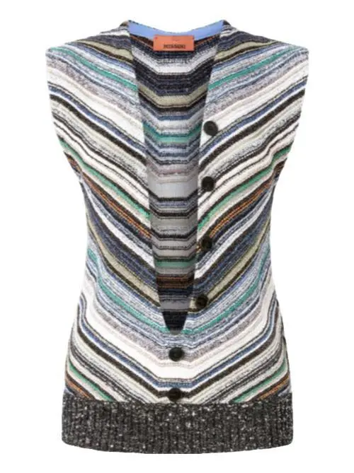 Missoni Striped Sequin Appliqué Sleeveless Top - Multiple Colors