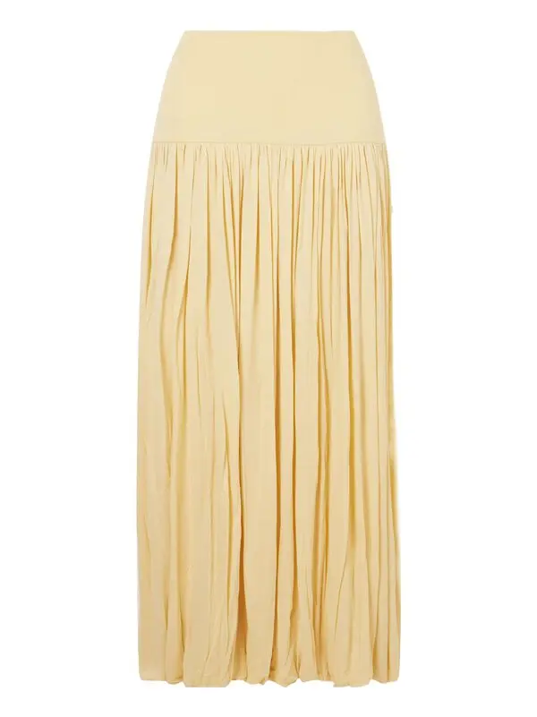 TOTEME Gathered Pleated Midi Skirt - Nude