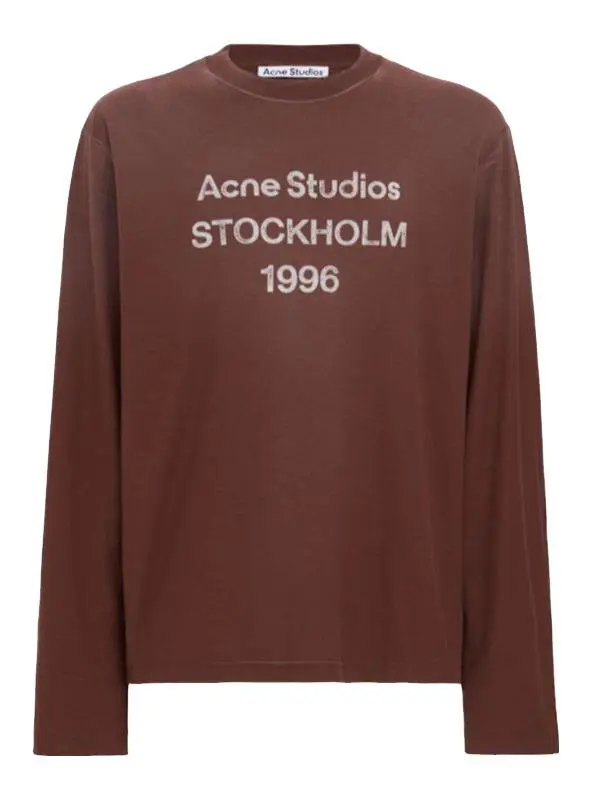 Acne Studios Long Sleeve T-shirt With Printed Front Panel - Red
