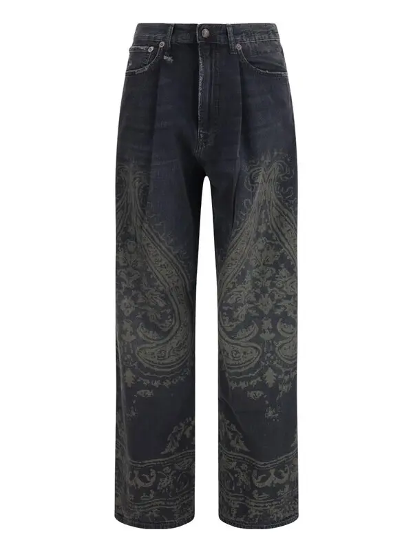 R13 Damon Wide-leg Printed Jeans - No