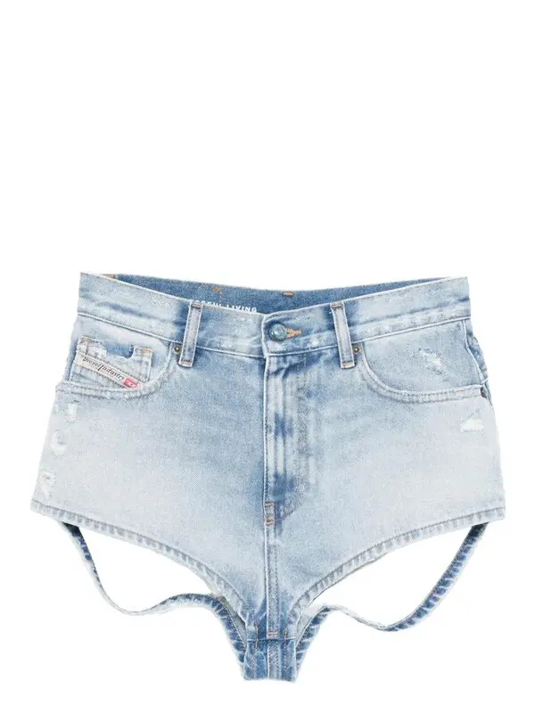 DIESEL® Distressed Cutoff Denim Shorts - Light Blue