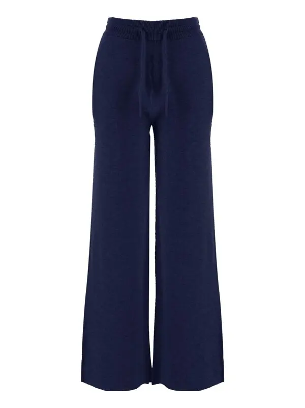 Arch4 Wide-leg Knitted Trousers - Navy Blue
