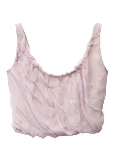 Versace Cropped Draped Top - Lilac