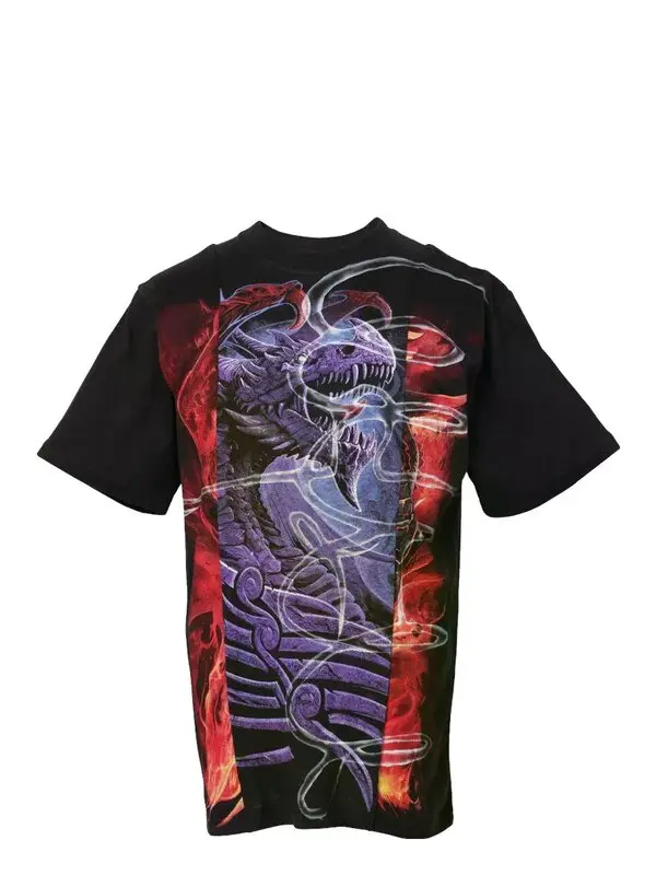 LUEDER Alessia Phantasy Dragon-print T-shirt - Black
