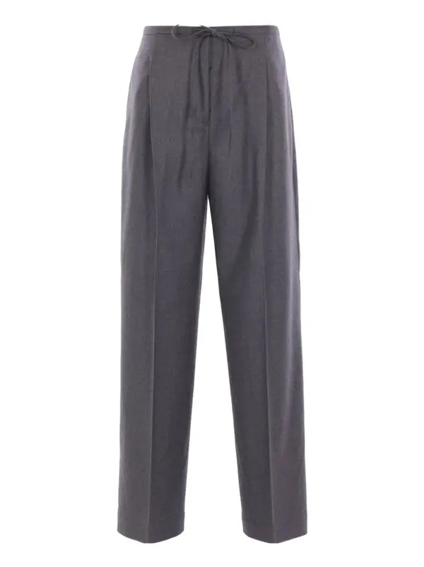 RÓHE Drawstring Pleated Trousers - Black