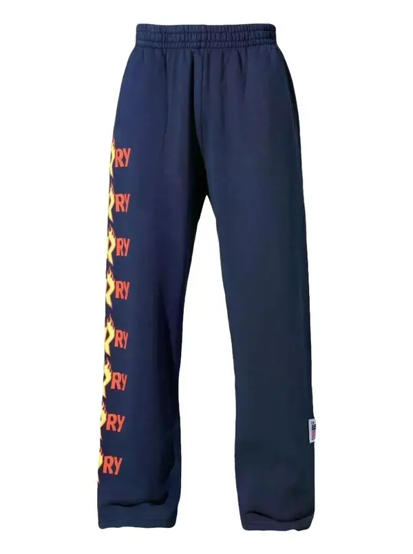 CHERRY WORLD Graphic-print Track Pants - Blue