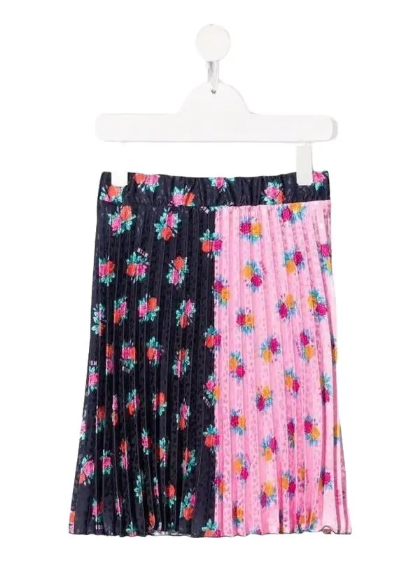 MSGM Floral Print Pleated Midi Skirt - Multicolor