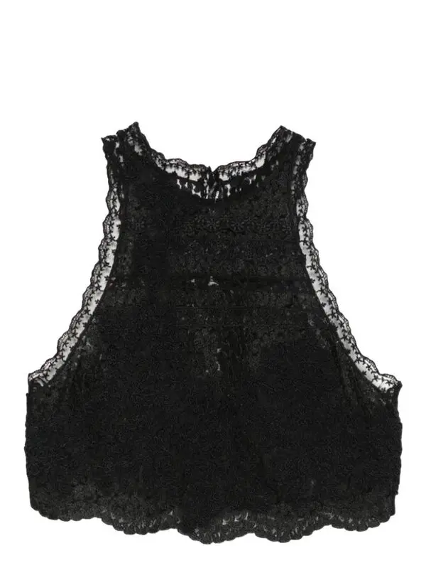 Ermanno Scervino Sleeveless Embroidered Top - Black