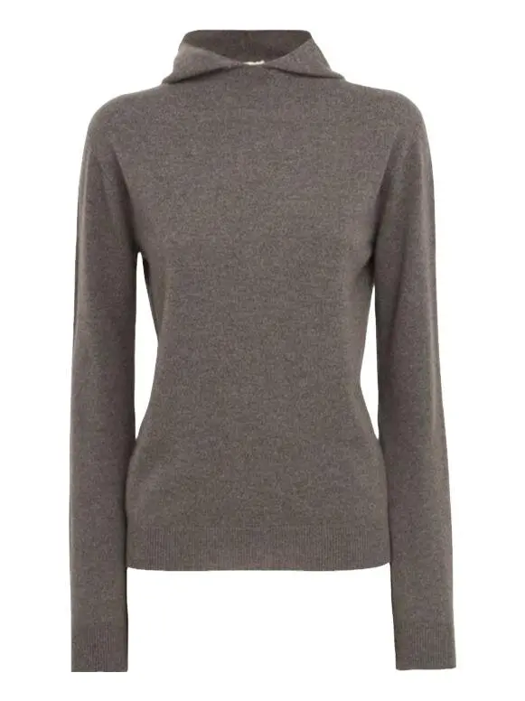 THE ROW Cashmere Hooded Sweater - Black