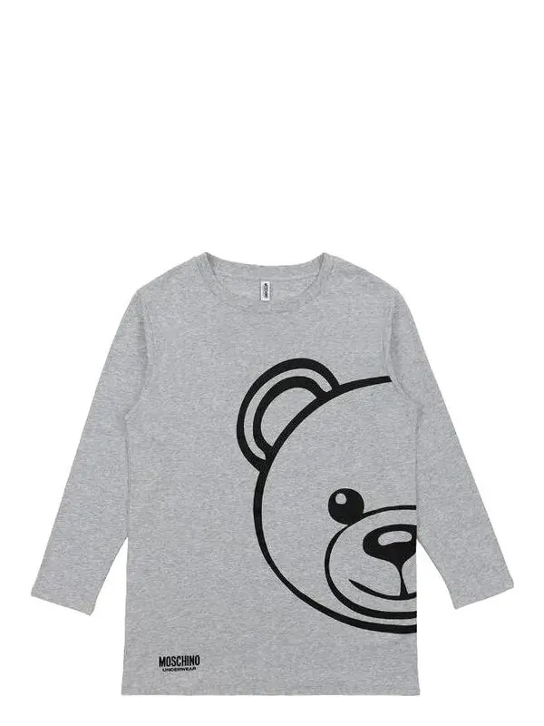 Moschino Teddy Bear Print Long Sleeve T-shirt - Gray