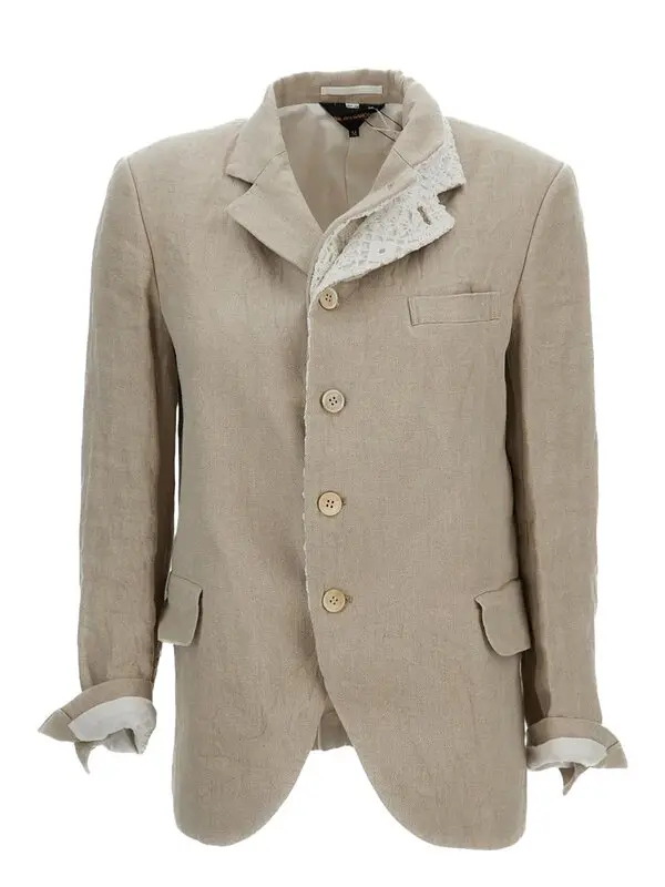 Comme Des Garçons Ace Trim Blazer - Nude