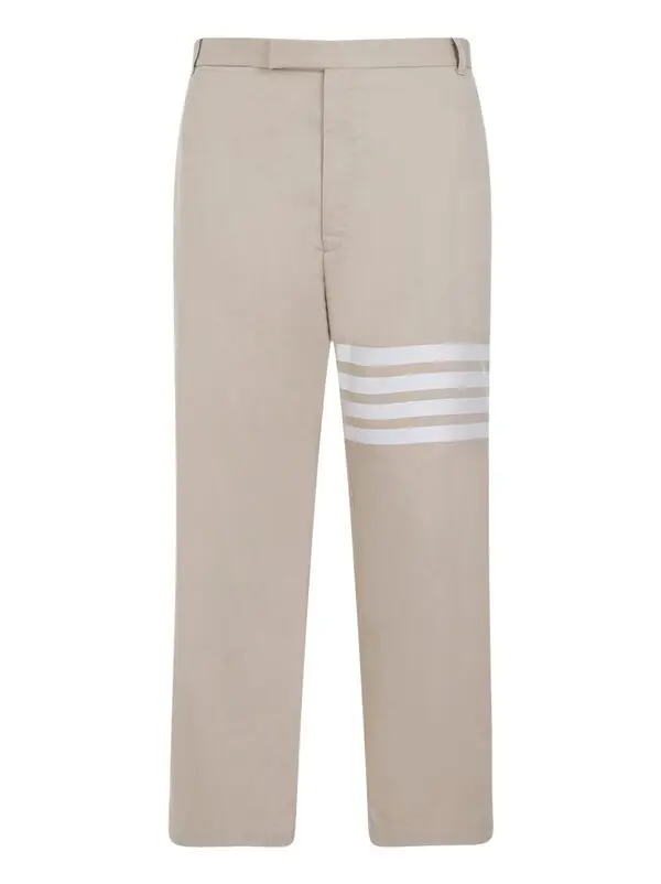 Thom Browne 4-bar Striped Straight-leg Trousers - Nude