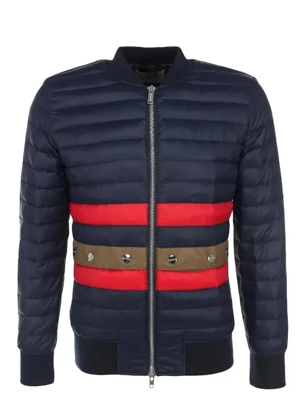 Iceberg Down Jacket With Striped Accents - Black