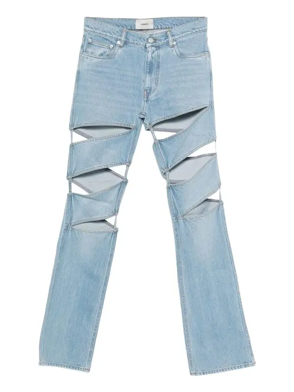 Coperni Cutout Belt Loop Jeans - Blue