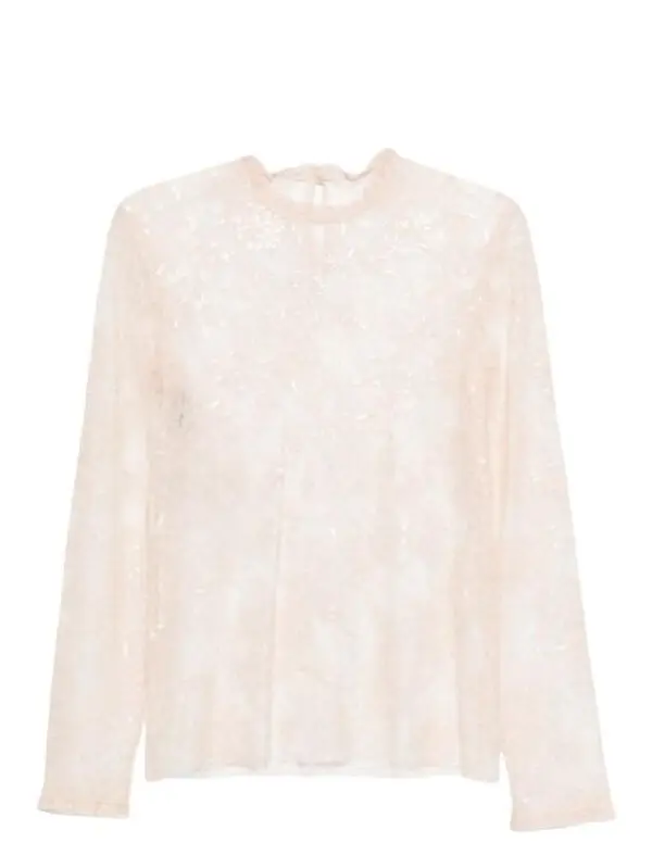 Alberta Ferretti Long-sleeve Lace T-shirt - Pink