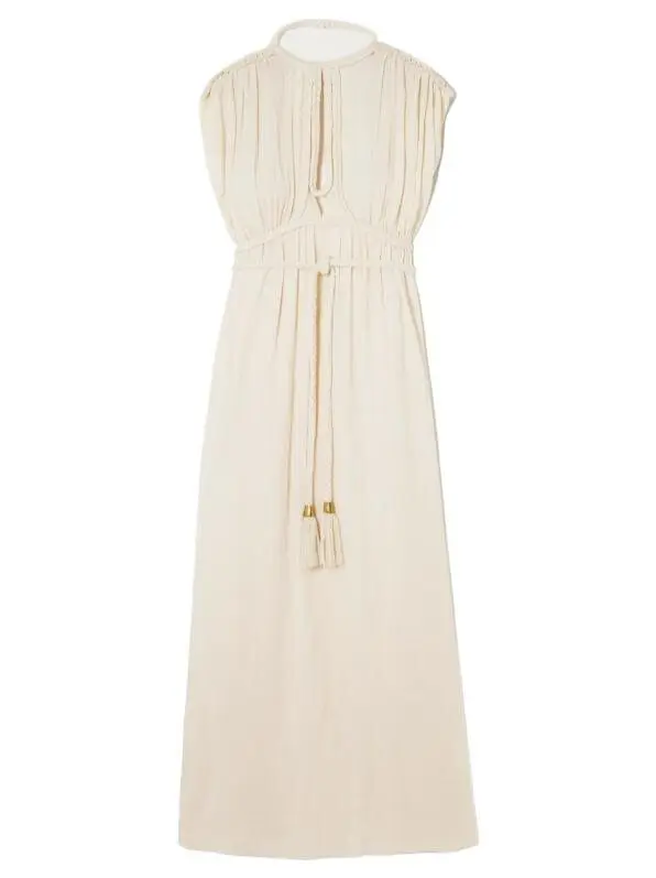 Isabel Marant Étoile Knitted Ruffled Long Dress - White