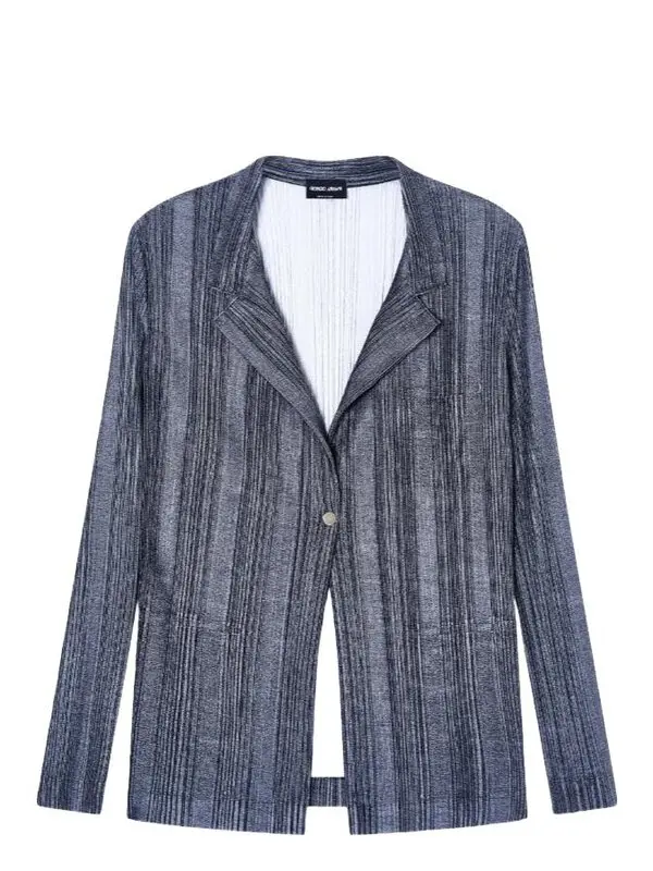 Giorgio Armani Single-breasted Striped Jacket - Gray